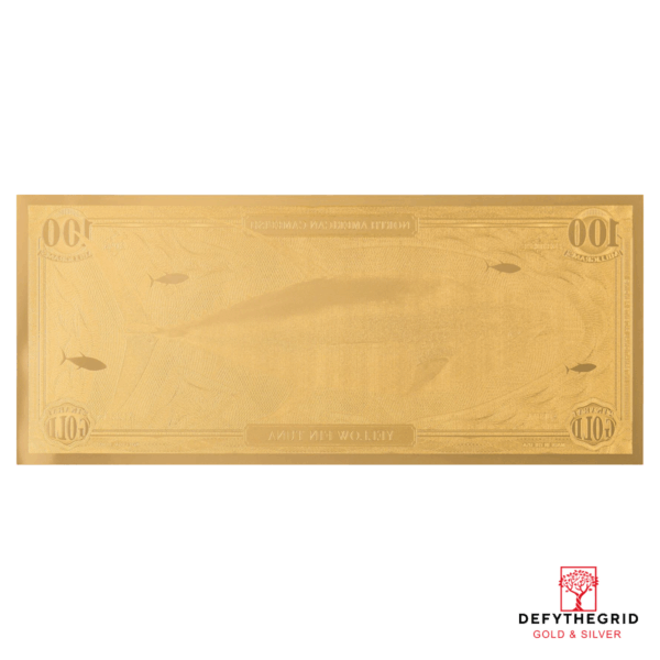 Yellow Fin Tuna Aurum 100mg 24k Gold Bill 2025 – North American ...